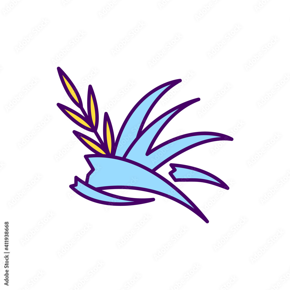 Controlling weeds in garden RGB color icon. Organic weed removal ...