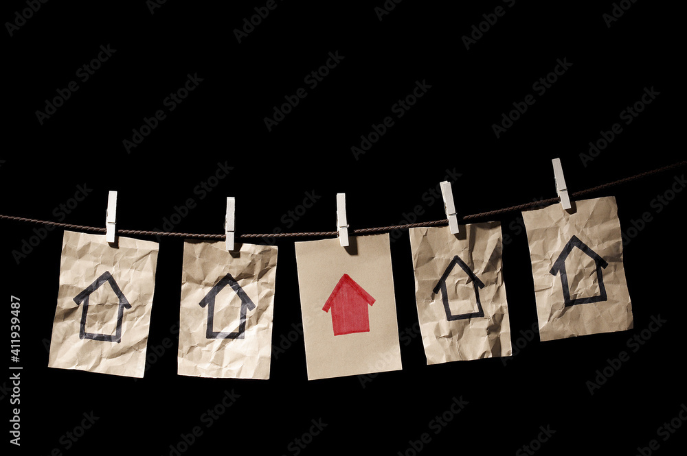 paper on the rope note Stock Photo | Adobe Stock