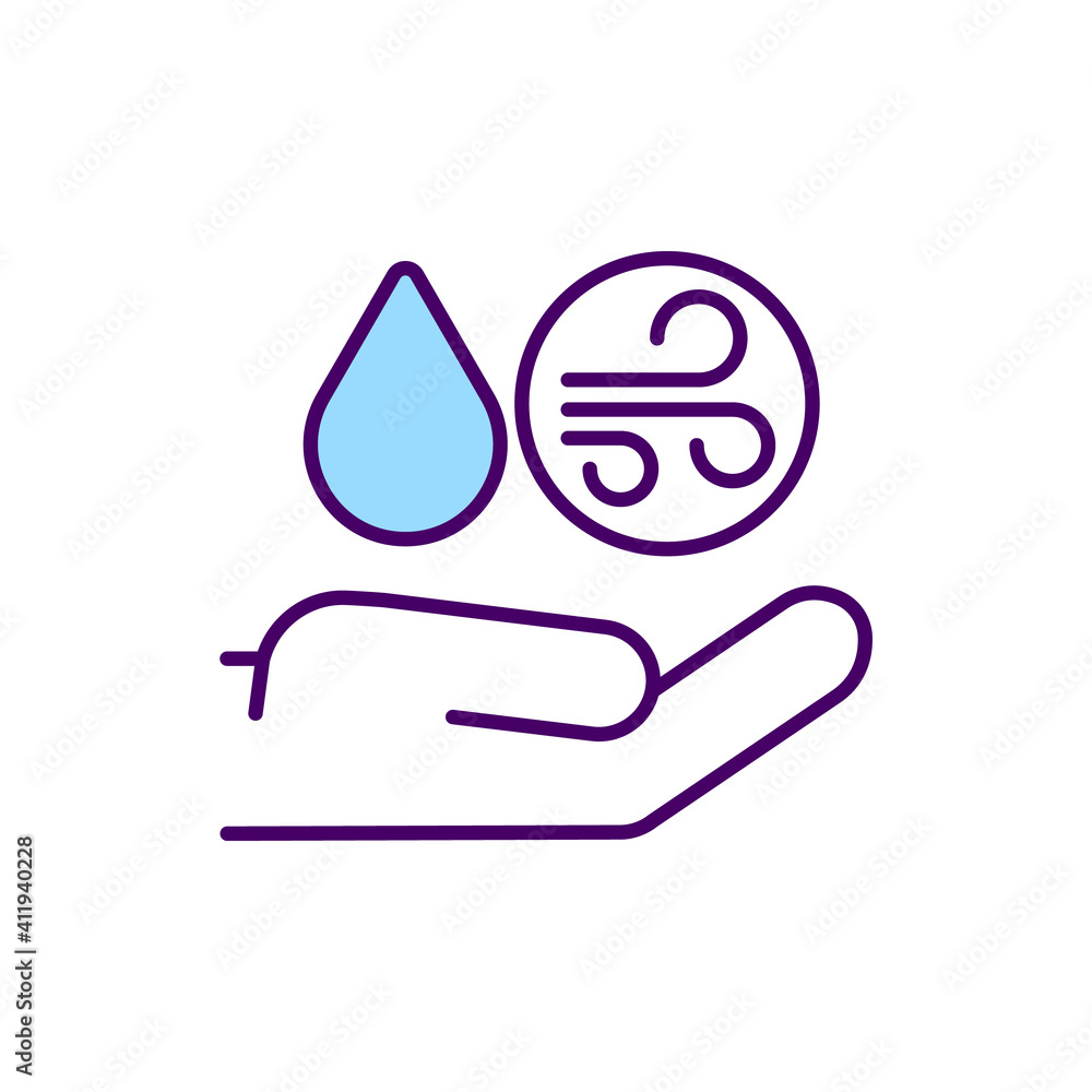 Water quality protection RGB color icon. Protecting water resources ...