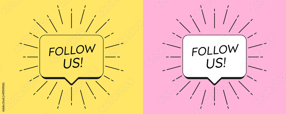 Follow Us banner. Call to action for social media story Stock Vector ...