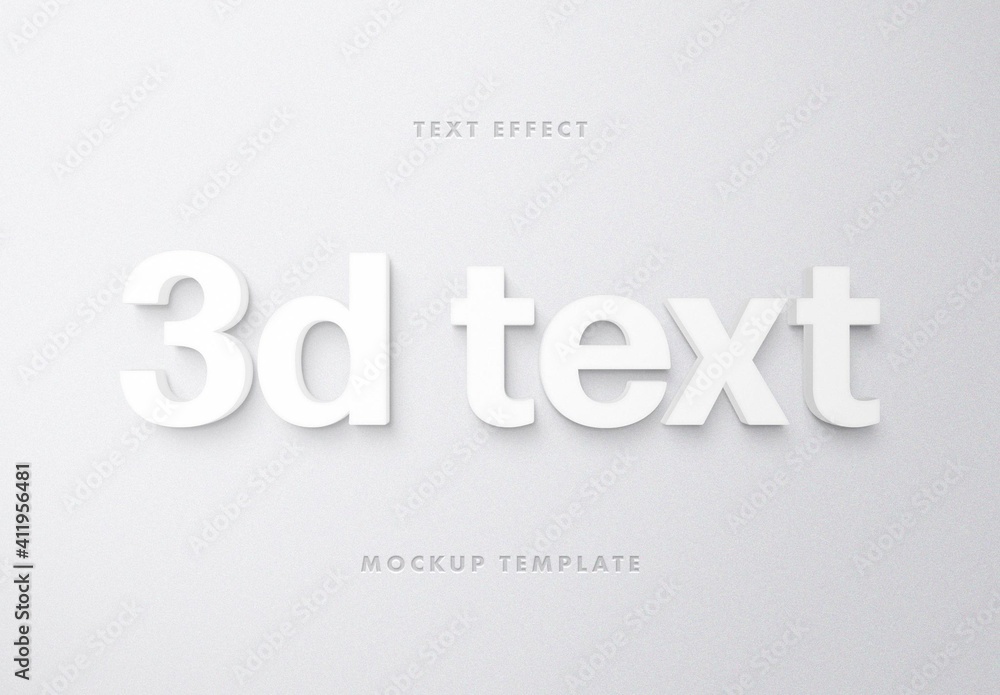 White 3D Text Effect Mockup Stock Template | Adobe Stock
