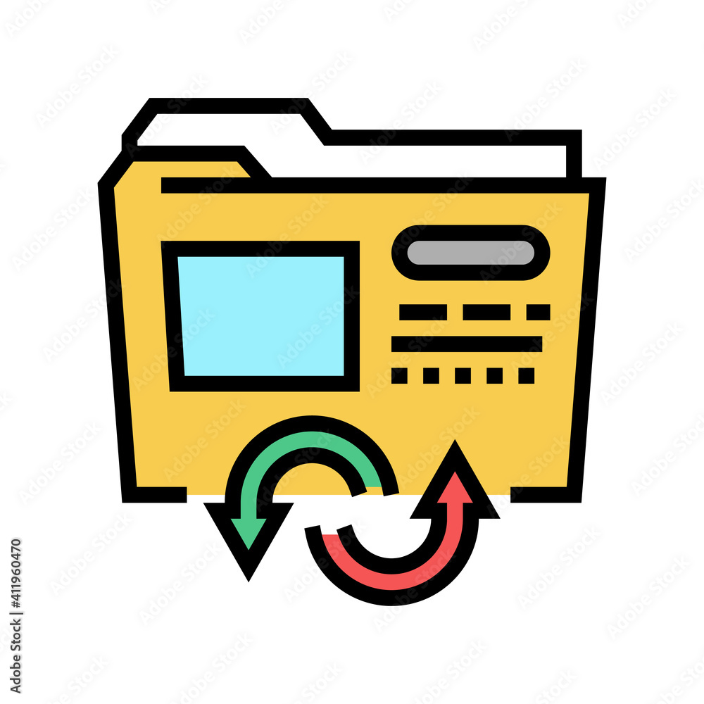 files converter color icon vector. files converter sign. isolated ...