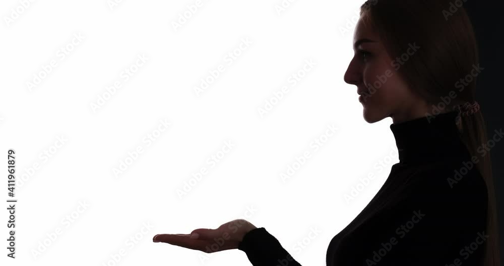 Female silhouette. Advertising background. Special offer. Sale discount ...