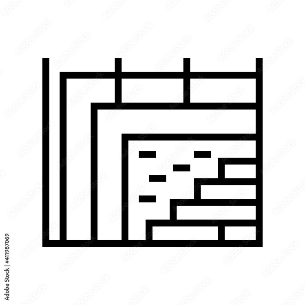 wall structure line icon vector. wall structure sign. isolated contour ...