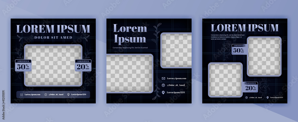 Fashion square design for social media pack and magazine covers. Vector ...