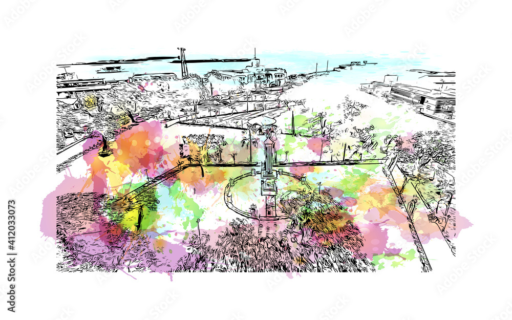 Building view with landmark of Cebu is the city in Philippines ...