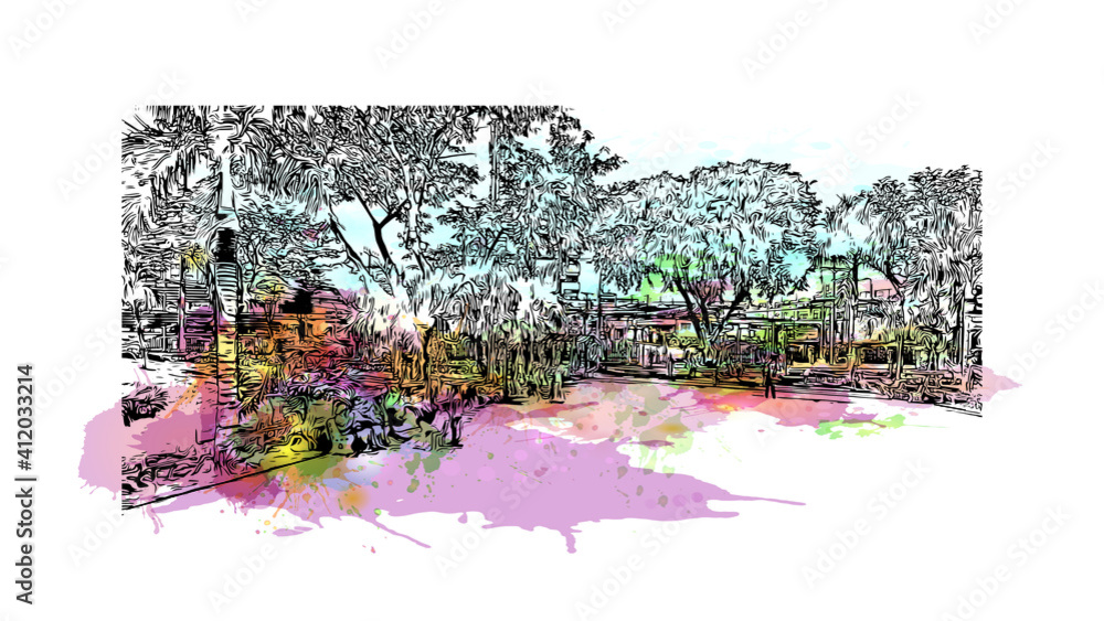 Vektorová grafika „Building view with landmark of Cebu is the city in ...