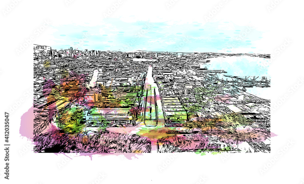 Building view with landmark of Cebu is the city in Philippines ...