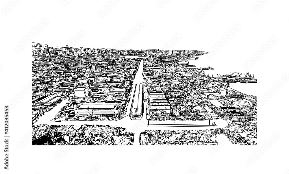 Building view with landmark of Cebu is the city in Philippines. Hand ...