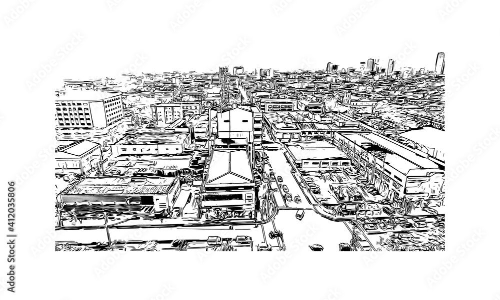 Building view with landmark of Cebu is the city in Philippines. Hand ...