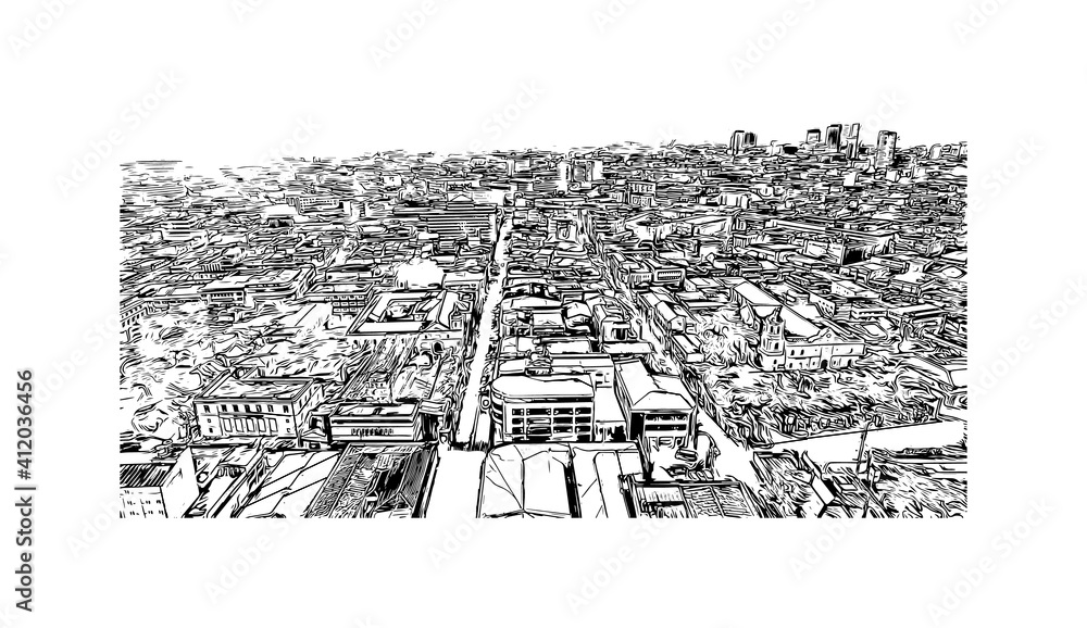 Building view with landmark of Cebu is the city in Philippines. Hand ...