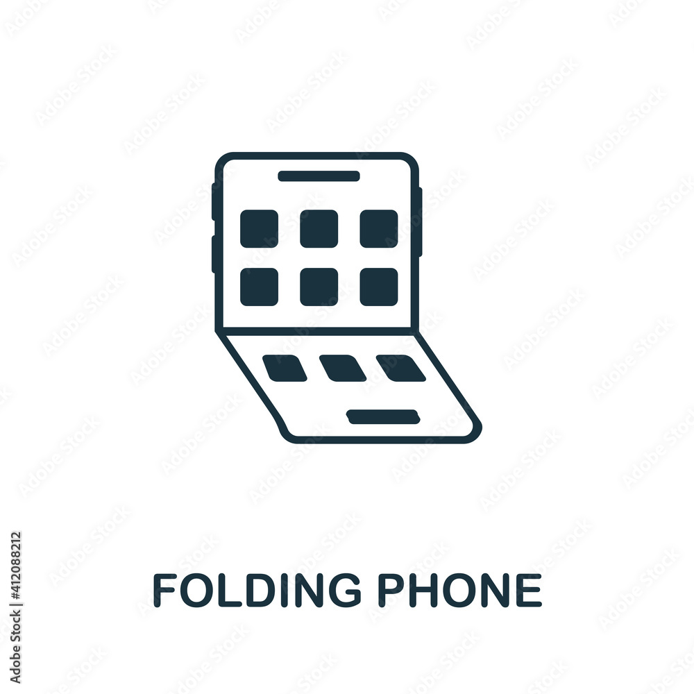 Folding Phone icon. Simple element from technology collection. Filled ...