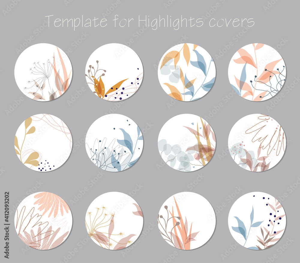 Set of vector highlight covers. Abstract backgrounds. Various shapes ...