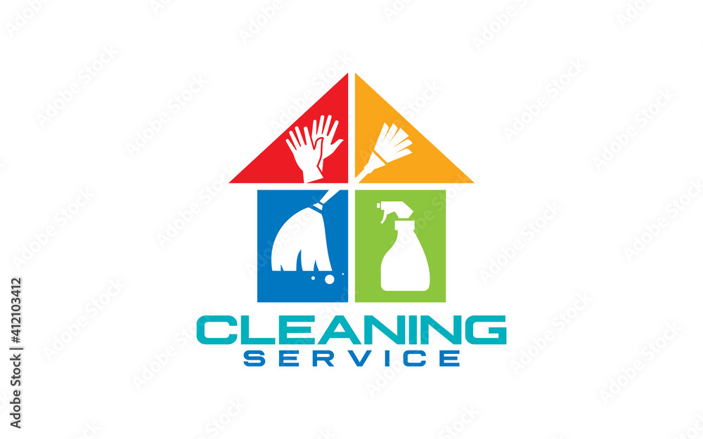 House Cleaning Service company badge, emblem. Vector illustration ...
