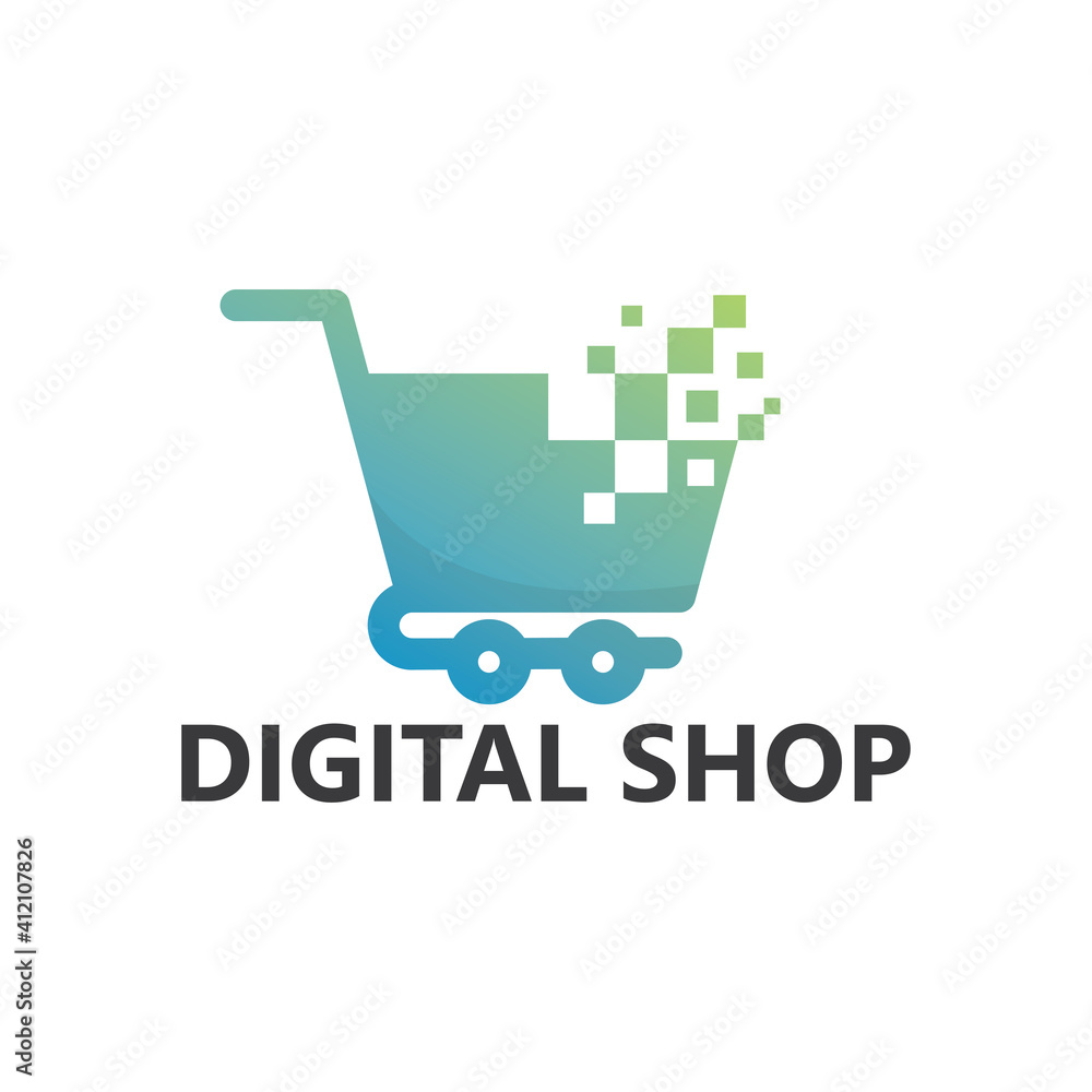 Digital shop logo template design Stock Vector | Adobe Stock