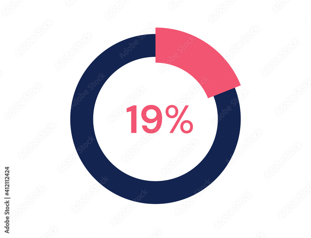 19% circle diagrams Infographics vector, 19 Percentage ready to use for ...