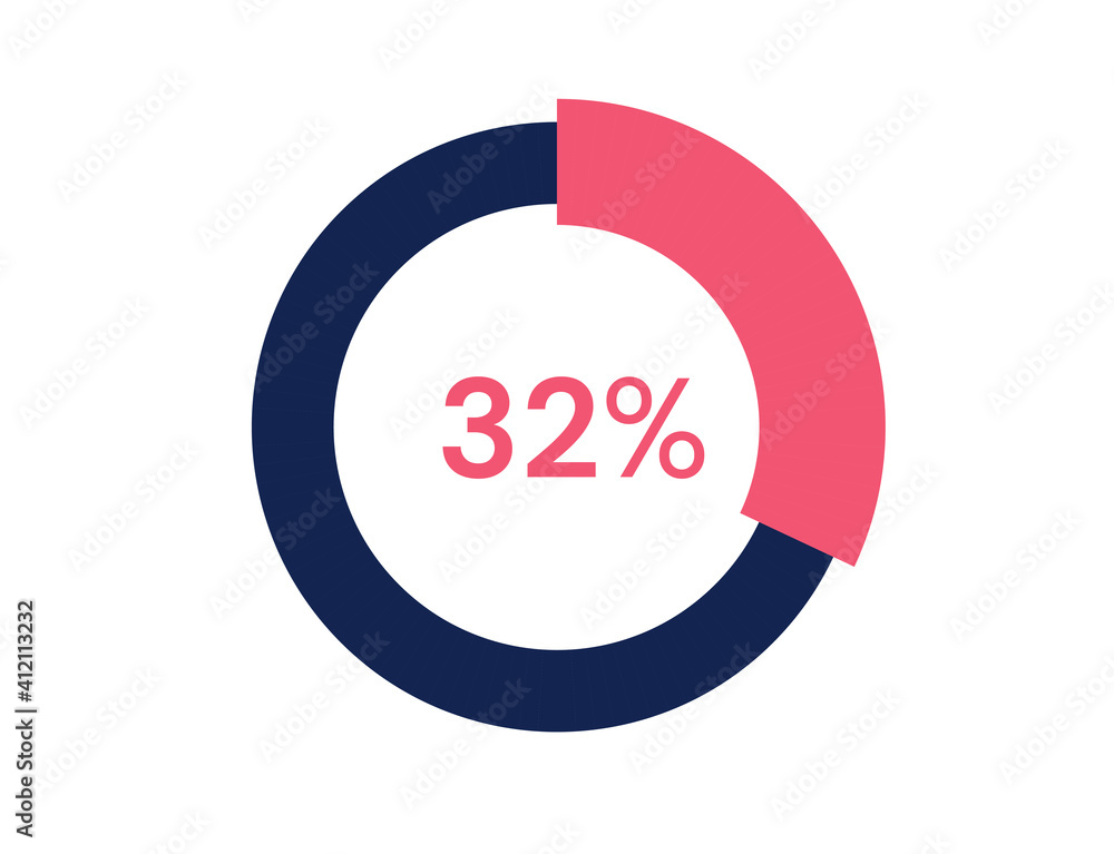 32% circle diagrams Infographics vector, 32 Percentage ready to use for ...