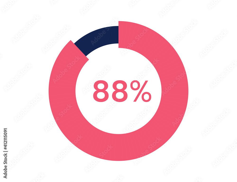 88% circle diagrams Infographics vector, 88 Percentage ready to use for ...