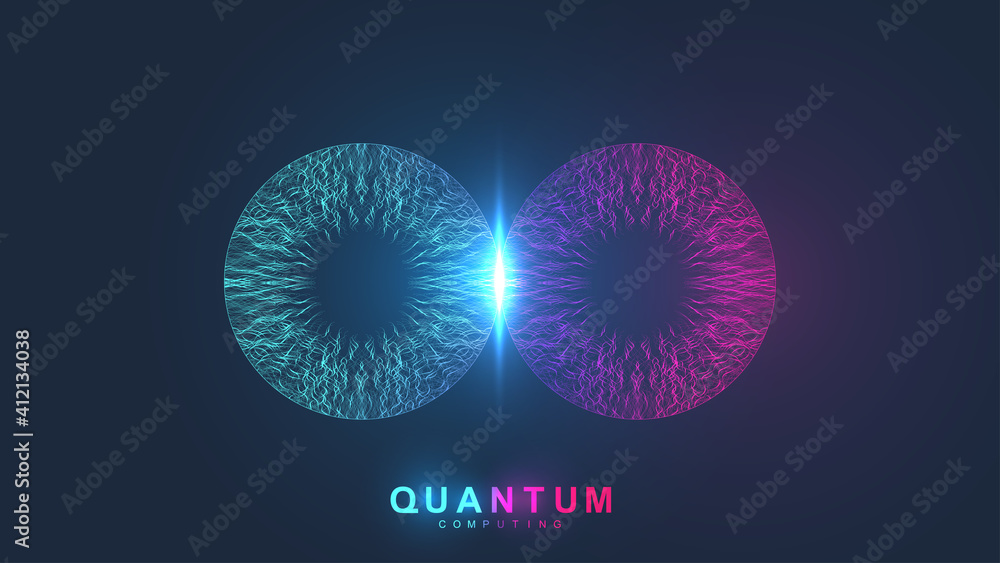 Quantum computing systems. Quantum physics. Deep learning artificial ...