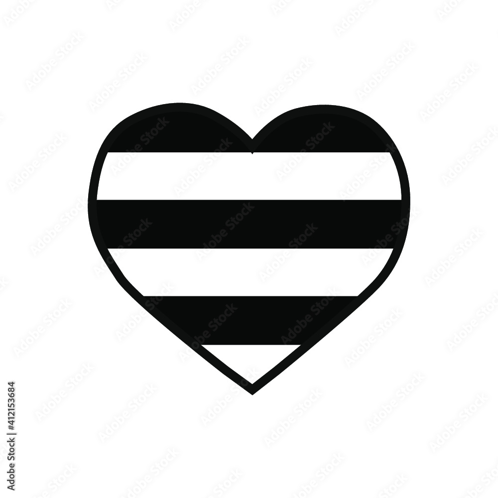Vector illustration of the heart filled with the Straight heterosexual ...