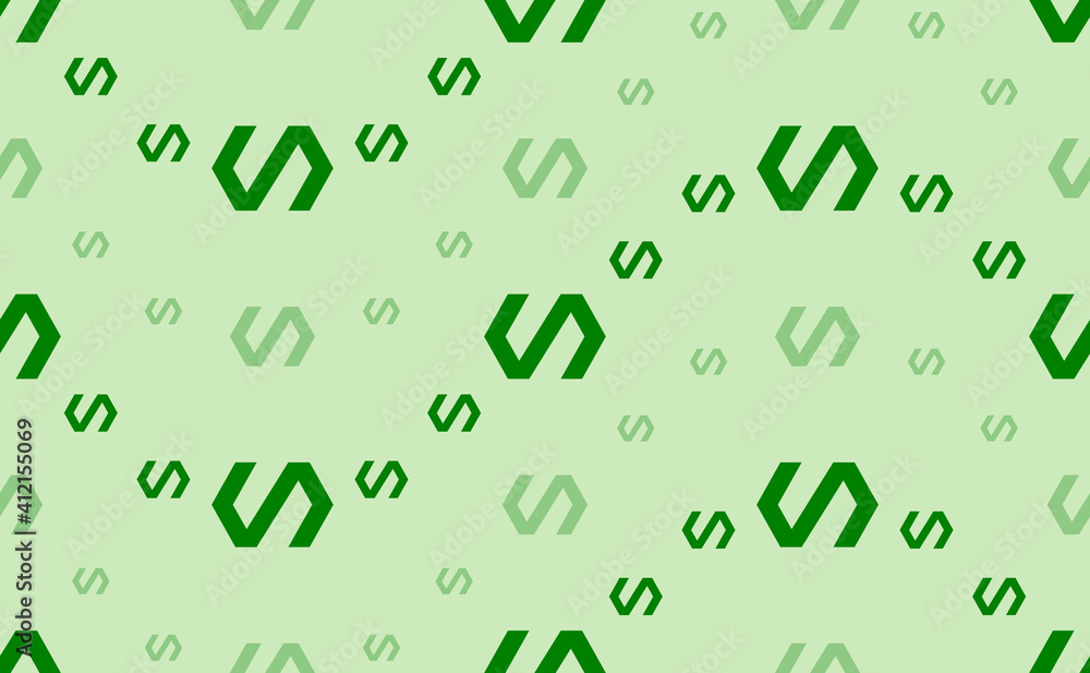 Seamless pattern of large and small green polymer symbols. The elements ...
