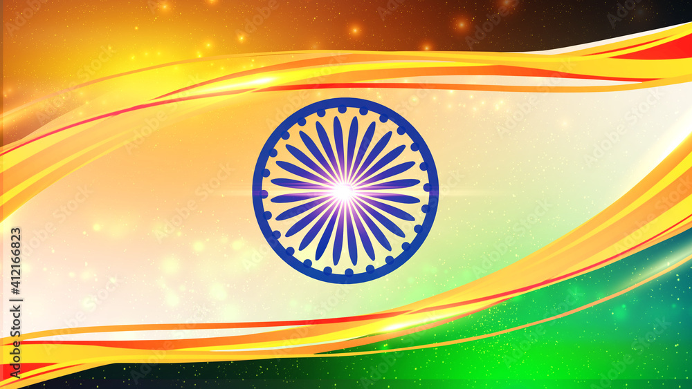 Indian Flag Background, Tri color animated Background with Ashoka ...