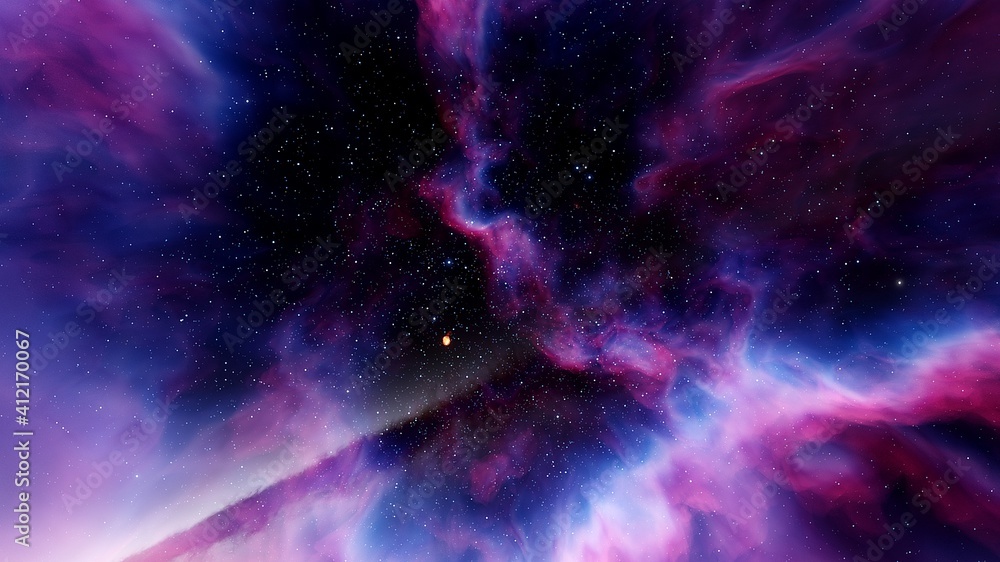 Nebula in space, space HDRI, epic space background 3d render Stock ...
