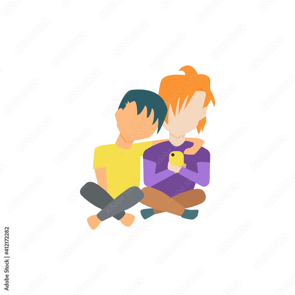 Boys hugging isolated on white. lgbt boys in love cartoon character ...