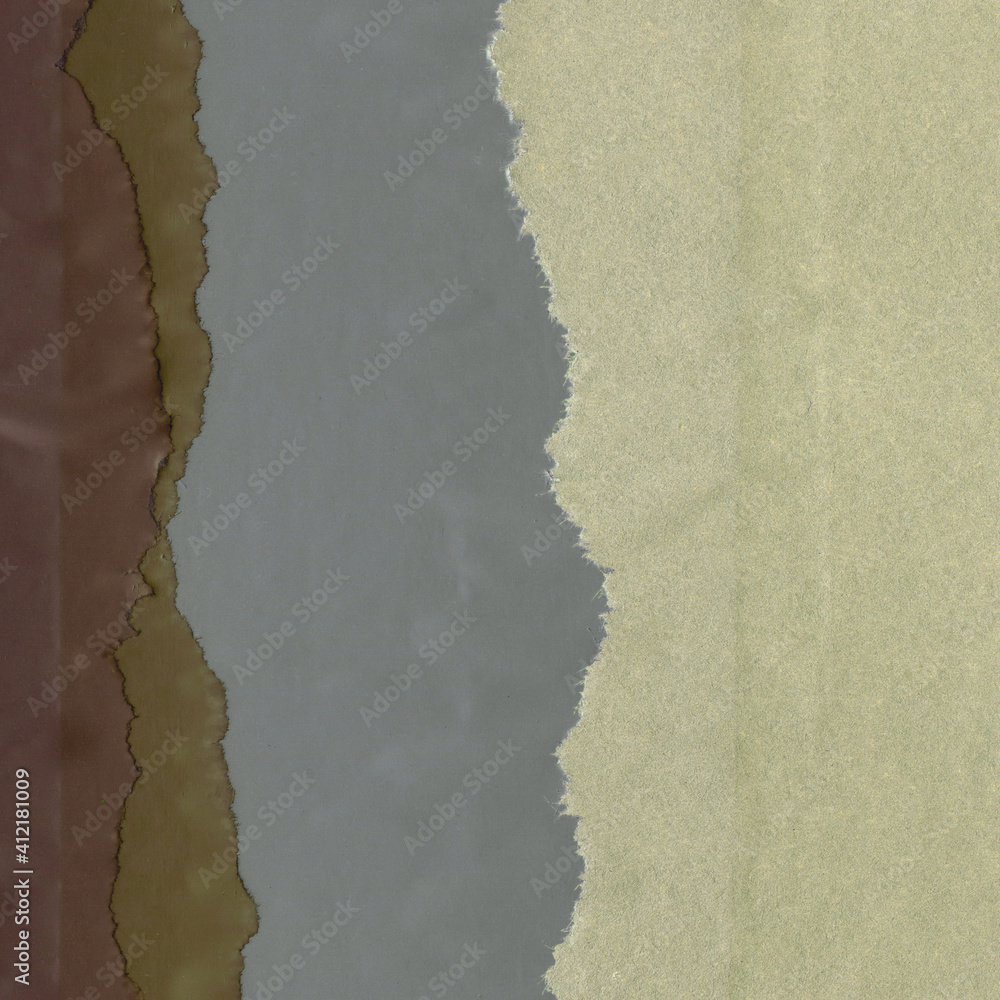 Colorful torn paper collage close-up. Texture made from various paper ...