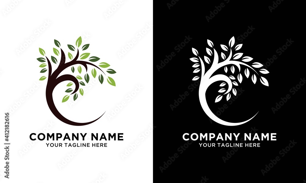 circle tree logo letter c vector illustration design Stock Vector ...