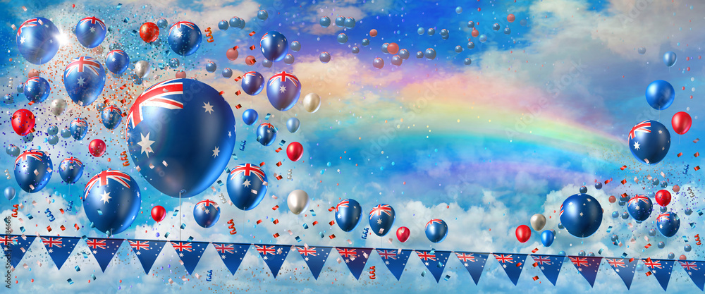 Australia Day, National Day of Australia celebration banner showing ...