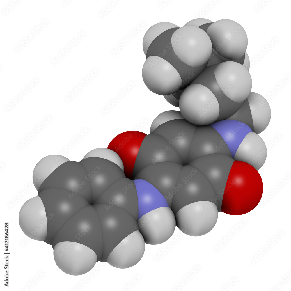 6PPD-quinone, degradation product of the rubber additive 6PPD. Toxic to ...