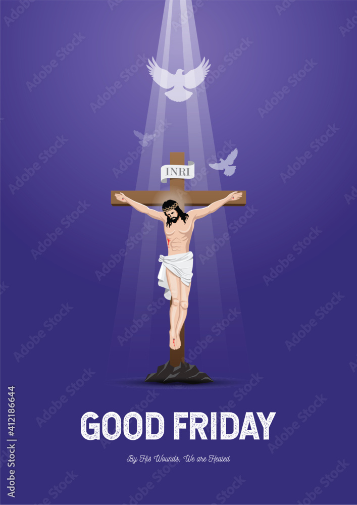 crucifixion of Jesus Christ vector illustration Stock Vector | Adobe Stock