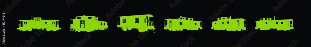 set of caboose cartoon icon design template with various models. vector ...