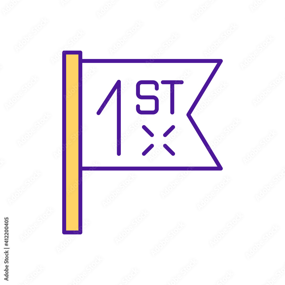 Vecteur Stock First step RGB color icon. Career success. Challenge ...