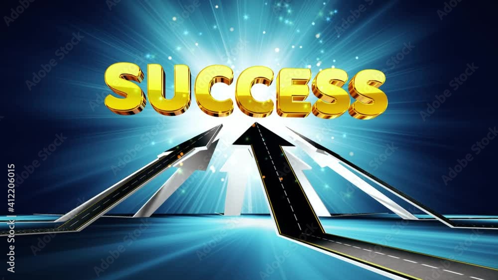 Road to Success Background, 3d rotating environment of highway roads ...