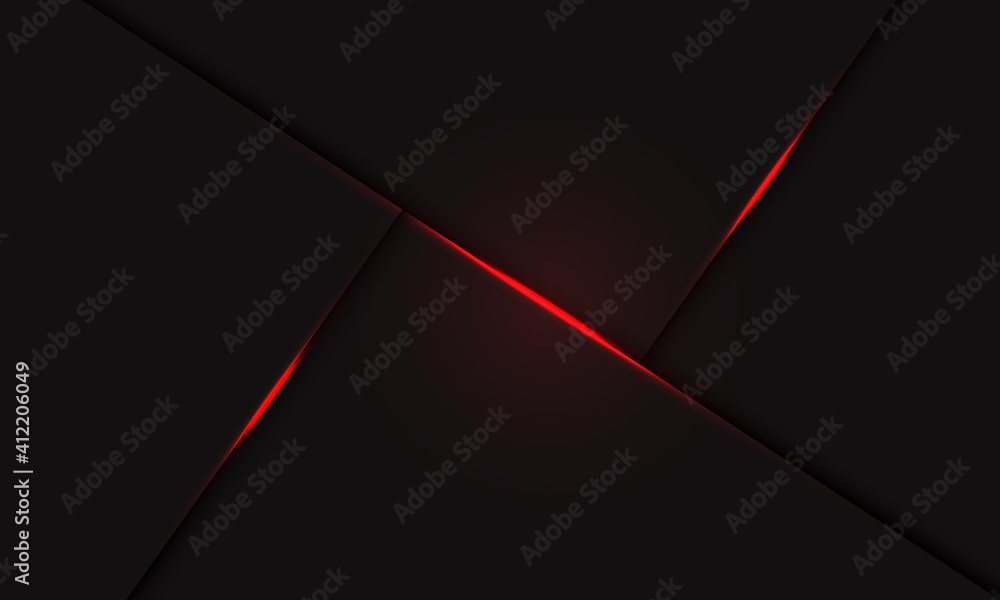 Abstract red light line shadow geometric overlap on dark grey design ...