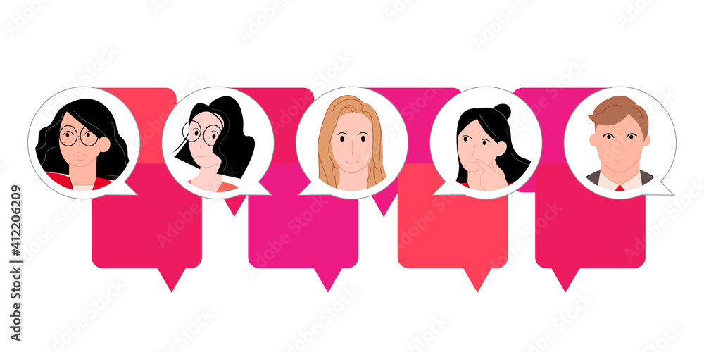 People in the bubles text for your ideas. Vector illustration cartoon ...