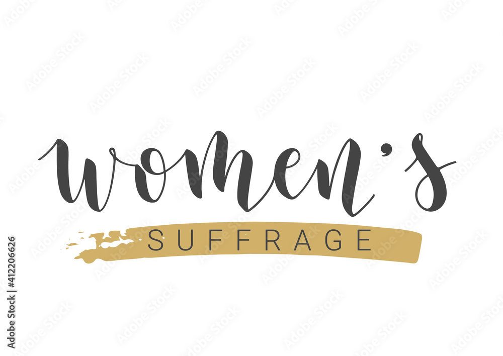 Vector Stock Illustration. Handwritten Lettering of Women's Suffrage ...