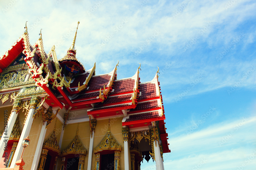 Beautiful Wat Thai,Thai temple design architecture building Stock Photo ...