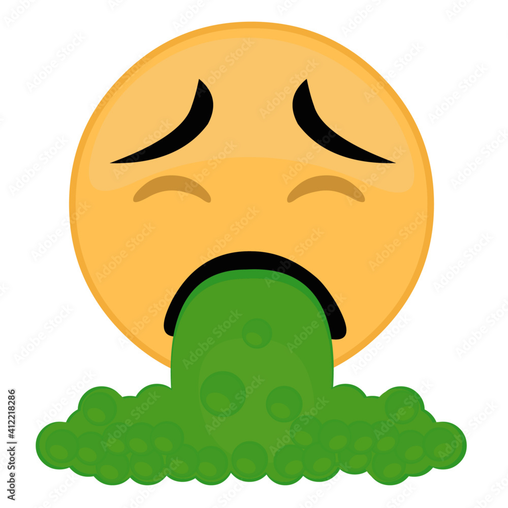 Póster Vector illustration of an emoticon expelling a vomit – Cuadro ...