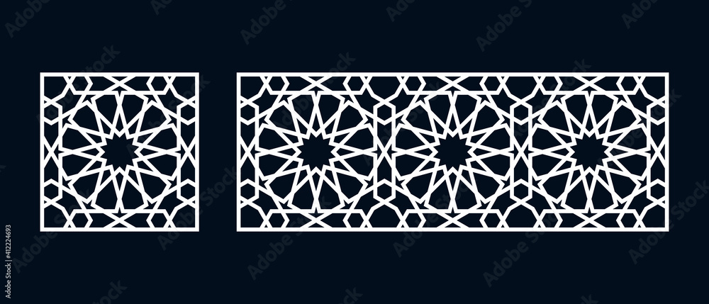 Set of templates of Islamic pattern for laser cutting or paper cut ...