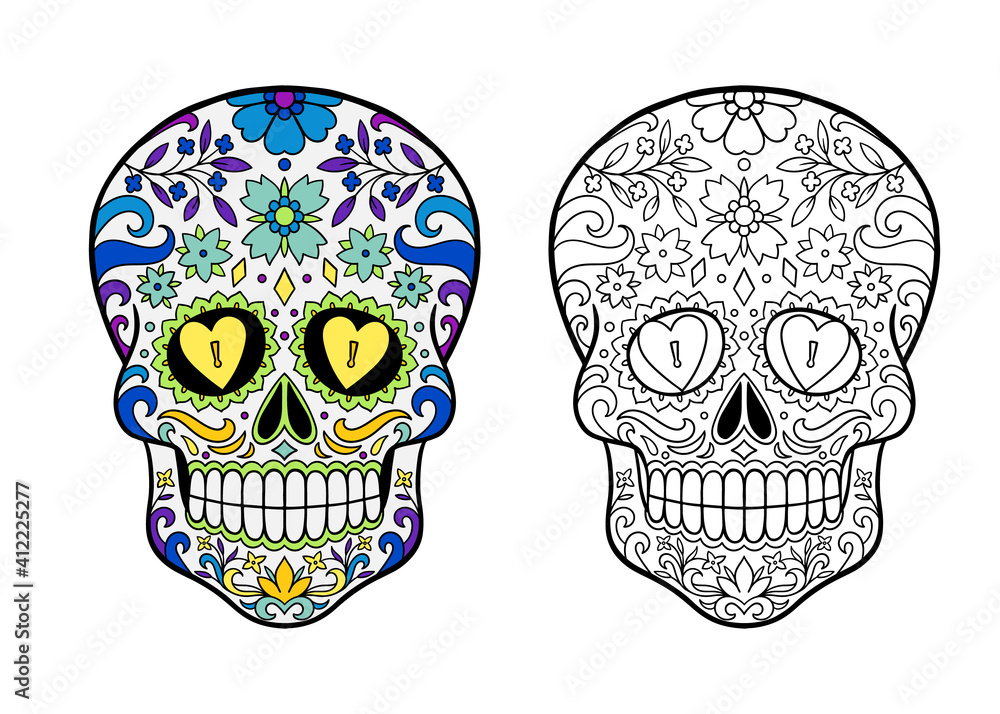 Cinco De Mayo Skull Coloring Pages