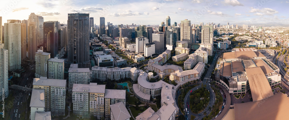 Taguig, Metro Manila, Philippines - Panoramic aerial of Bonifacio ...