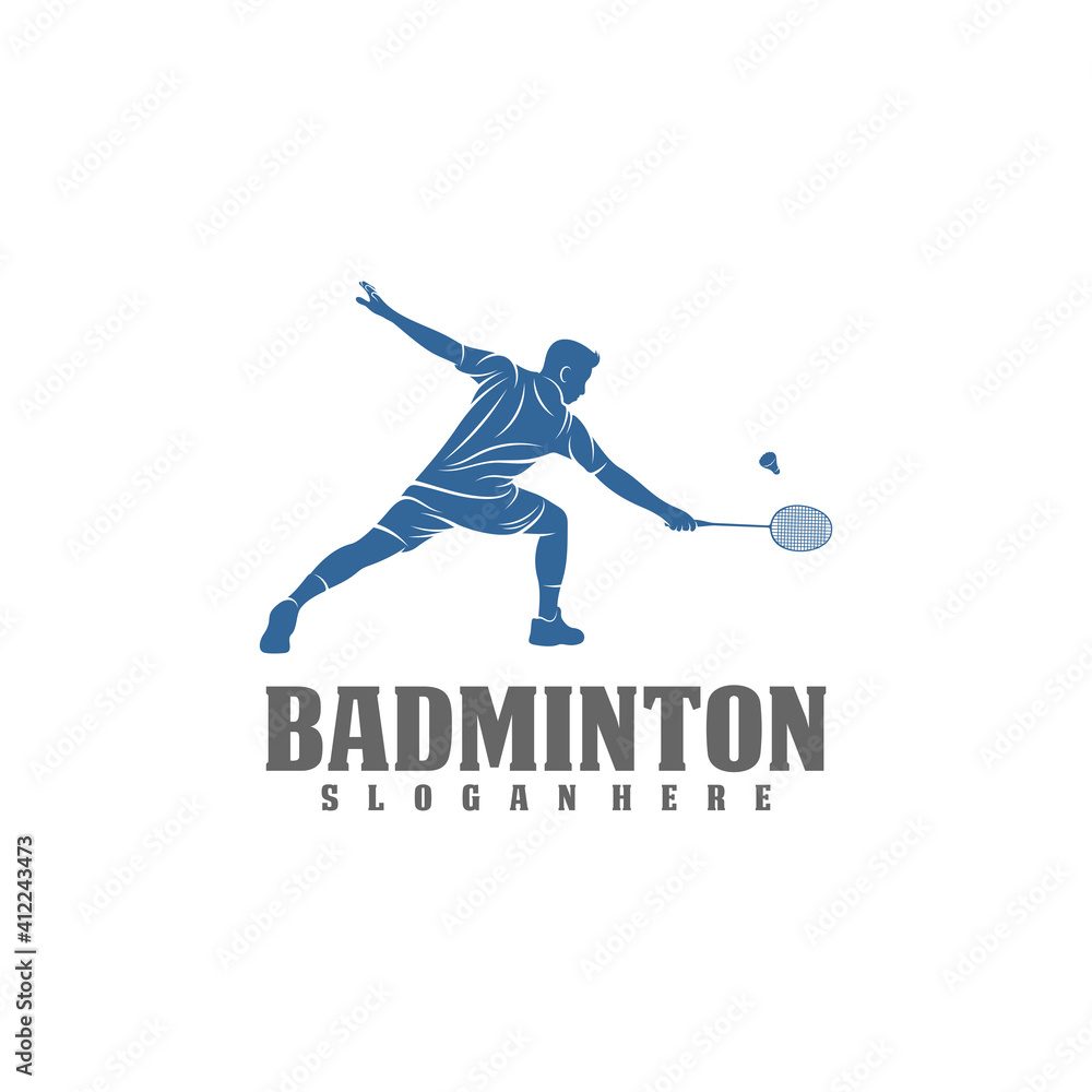 Modern Passionate Badminton Player In Action Logo, Creative Badminton ...
