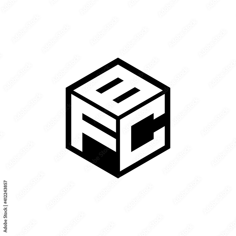 FCB letter logo design with white background in illustrator, cube logo ...