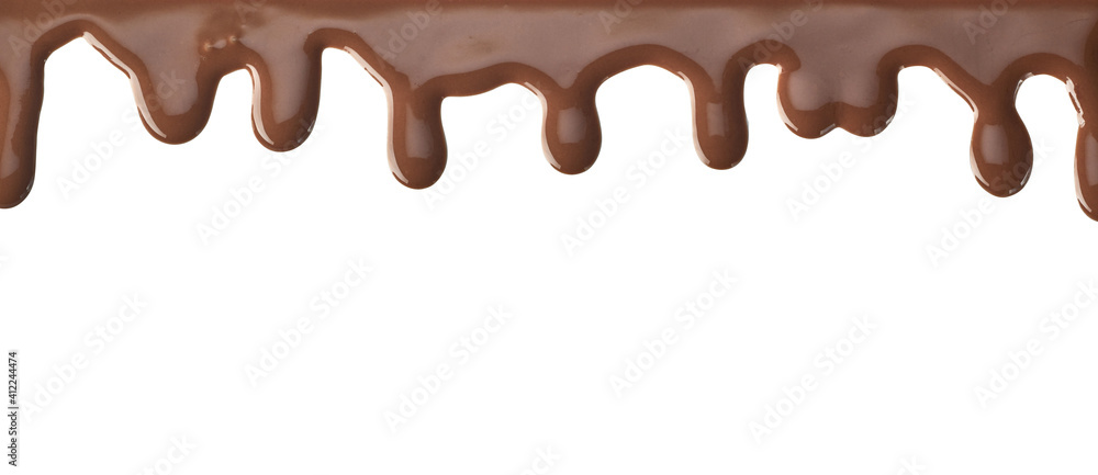 Strip of chocolate dripping on white background Stock Photo | Adobe Stock
