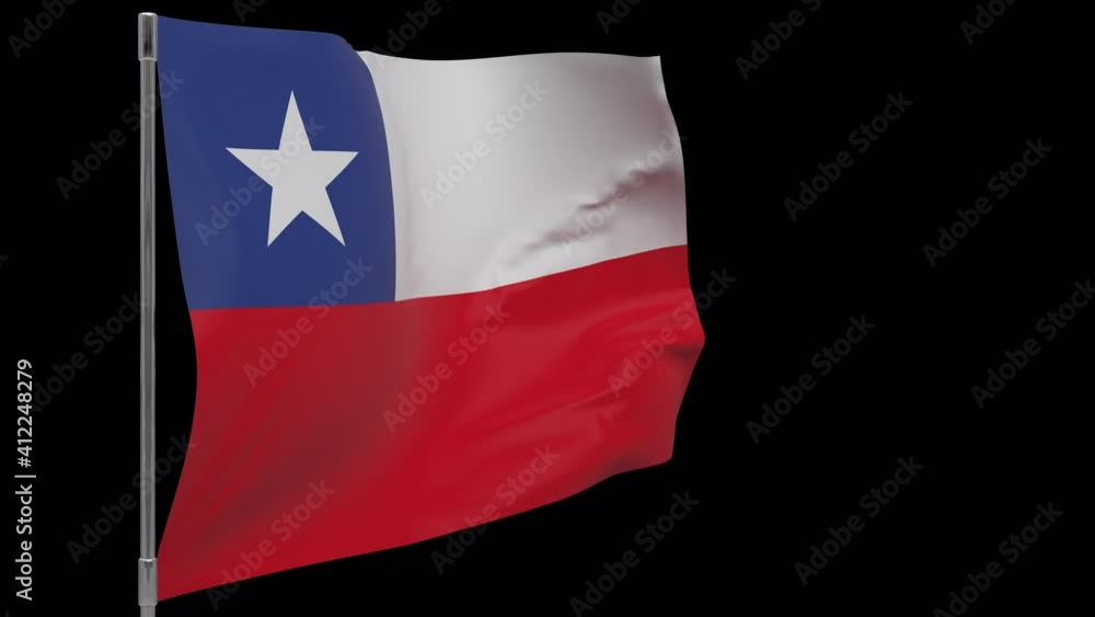 Vidéo Stock Chile waving flag seamless loop animation. 4k Alpha Channel ...