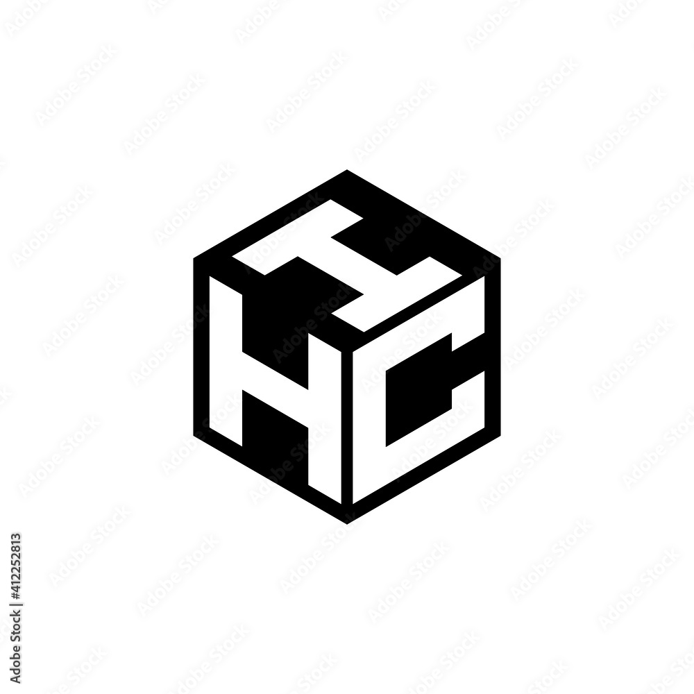 HCI letter logo design with white background in illustrator, cube logo ...