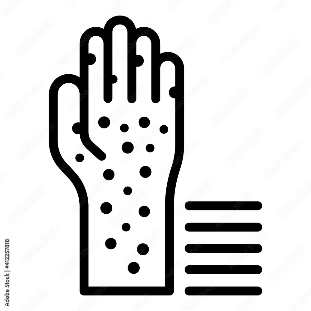 Skin rash icon. Outline skin rash vector icon for web design isolated ...